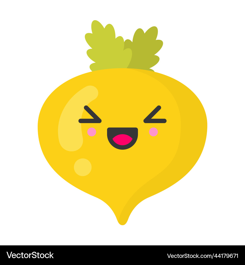Cute smiling turnip isolated colorful Royalty Free Vector