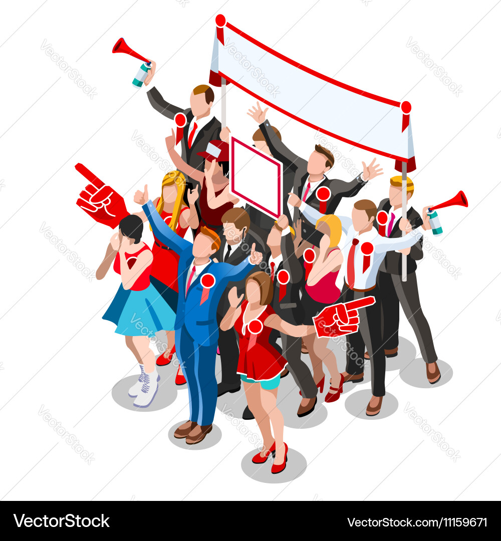 Election infographic crowd conference isometric Vector Image