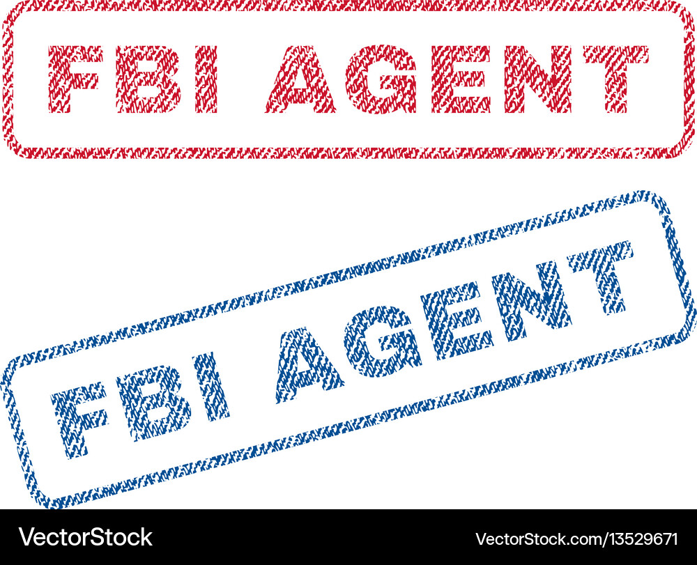 Fbi agent textile stamps Royalty Free Vector Image