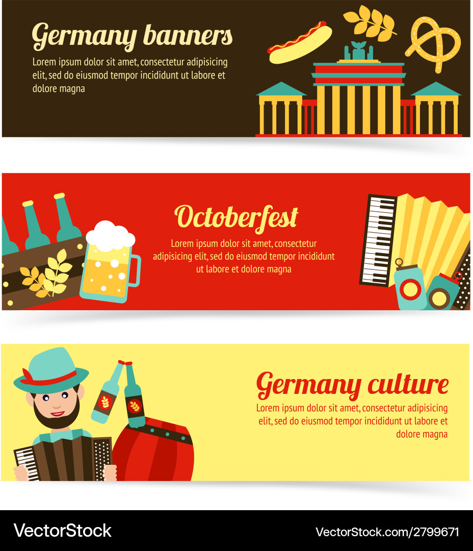 Germany travel banner set Royalty Free Vector Image