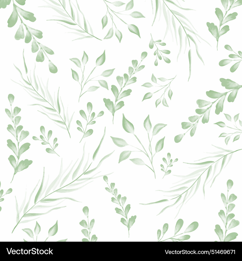 Hand painted watercolour leaf pattern design Vector Image