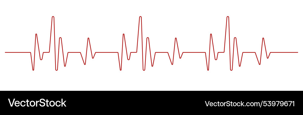 Heartbeat ECG Rhythm Line Royalty Free Vector Image
