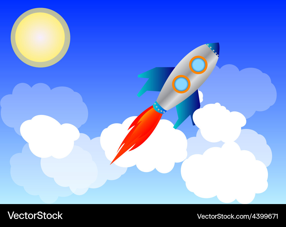 Rocket in space Royalty Free Vector Image - VectorStock