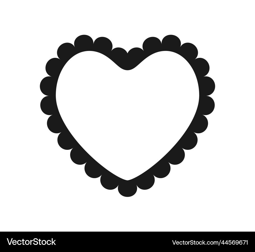 Scalloped edge heart shape simple Royalty Free Vector Image