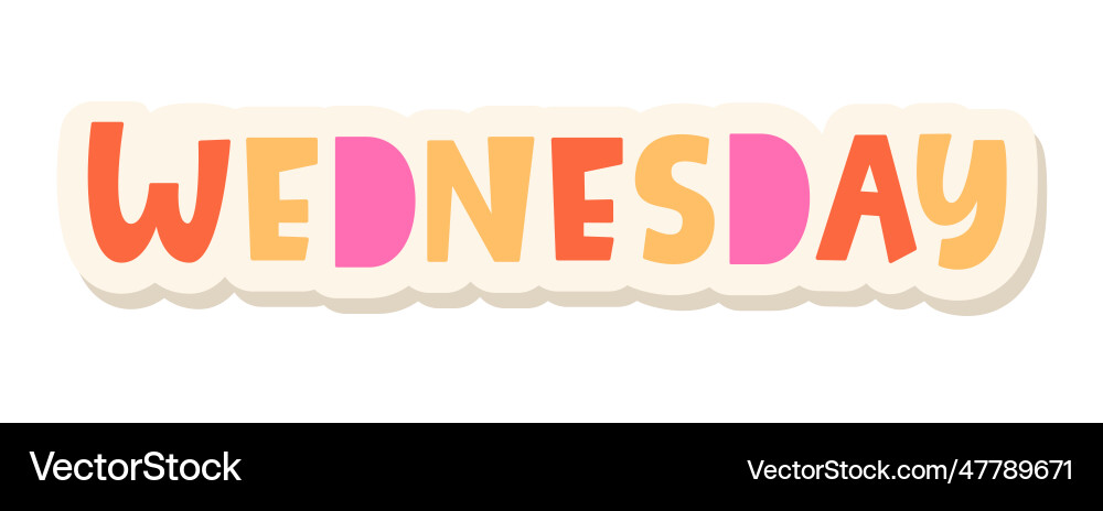Wednesday sticker planner design lettering element
