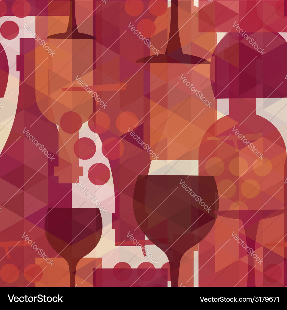 Wine and drink seamless pattern background Vector Image
