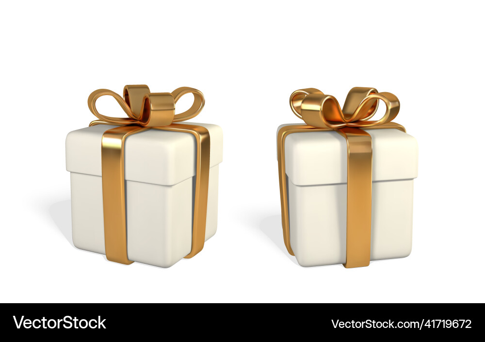 3d render and draw by mesh realistic gift box Vector Image