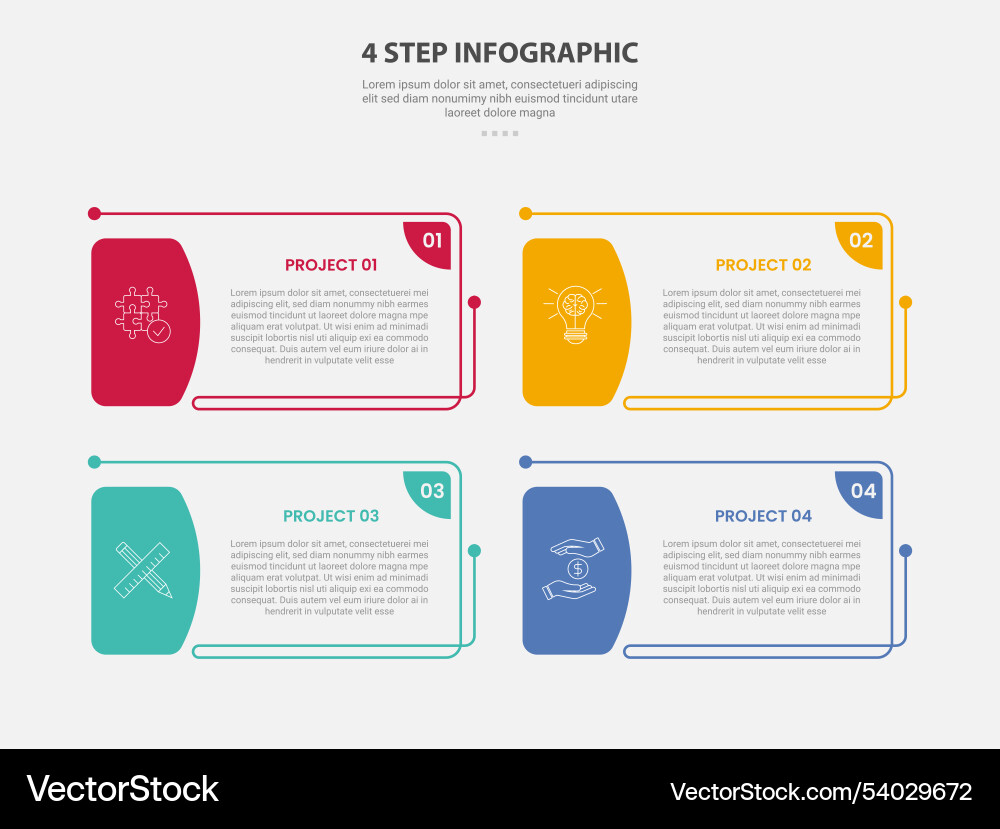 4 points template infographic outline style Vector Image