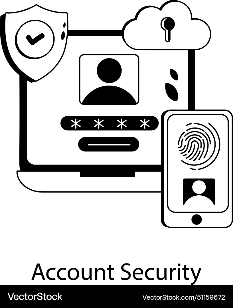 Account security Royalty Free Vector Image - VectorStock