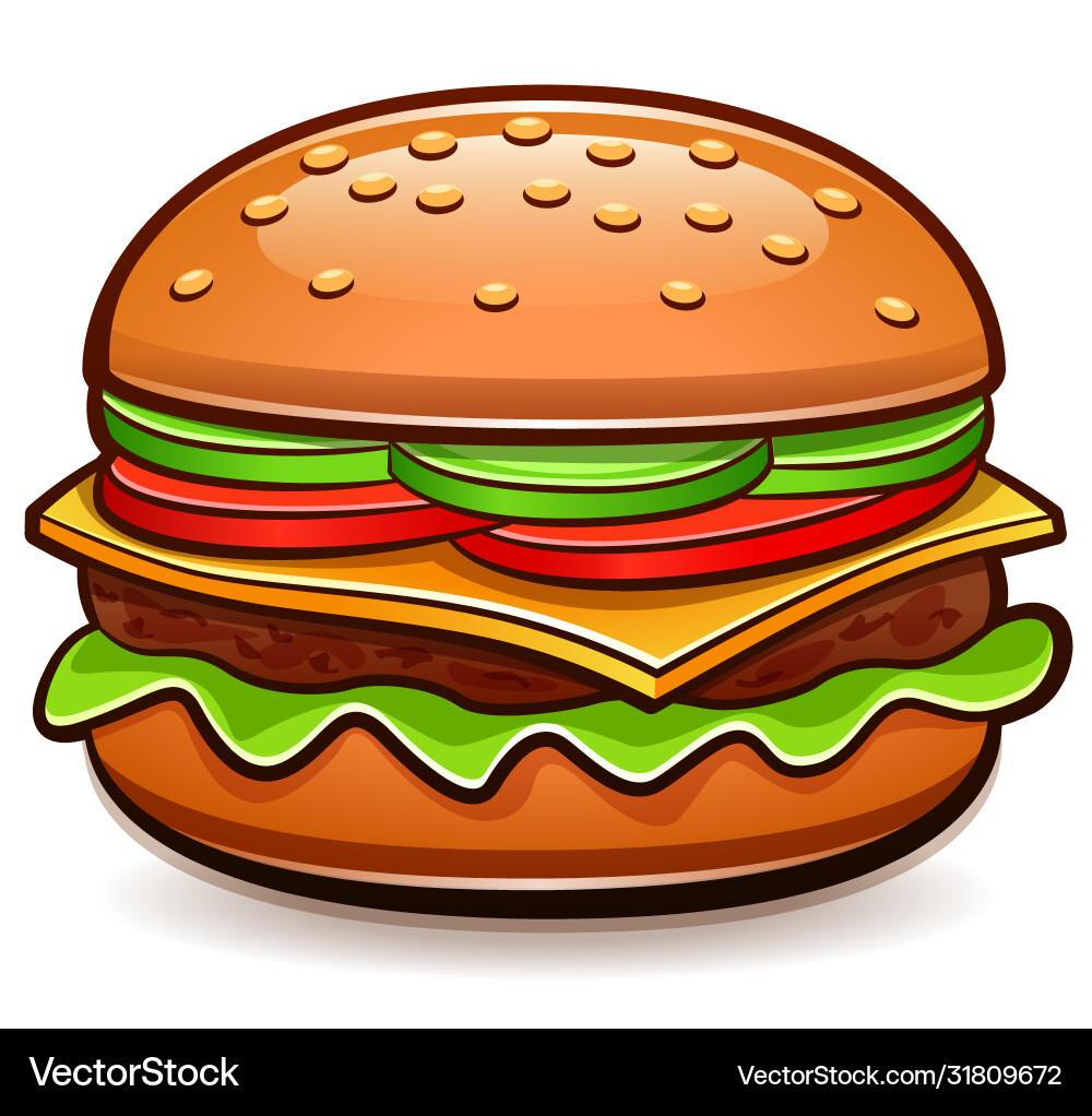 Burger isolated cartoon design Royalty Free Vector Image