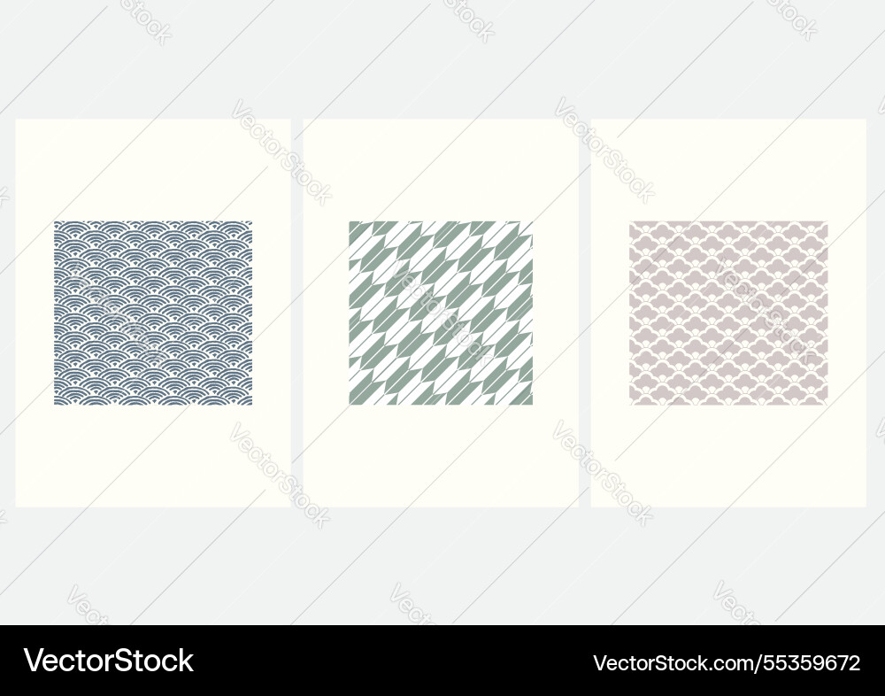 Colorful japanese background with line art Vector Image