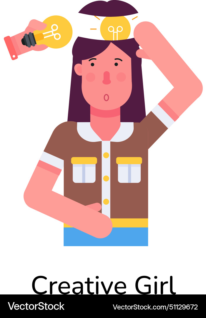 Creative girl Royalty Free Vector Image - VectorStock