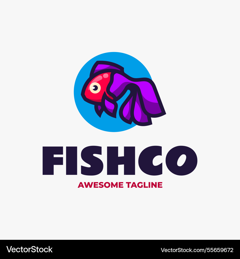 Fishco simple mascot logo Royalty Free Vector Image