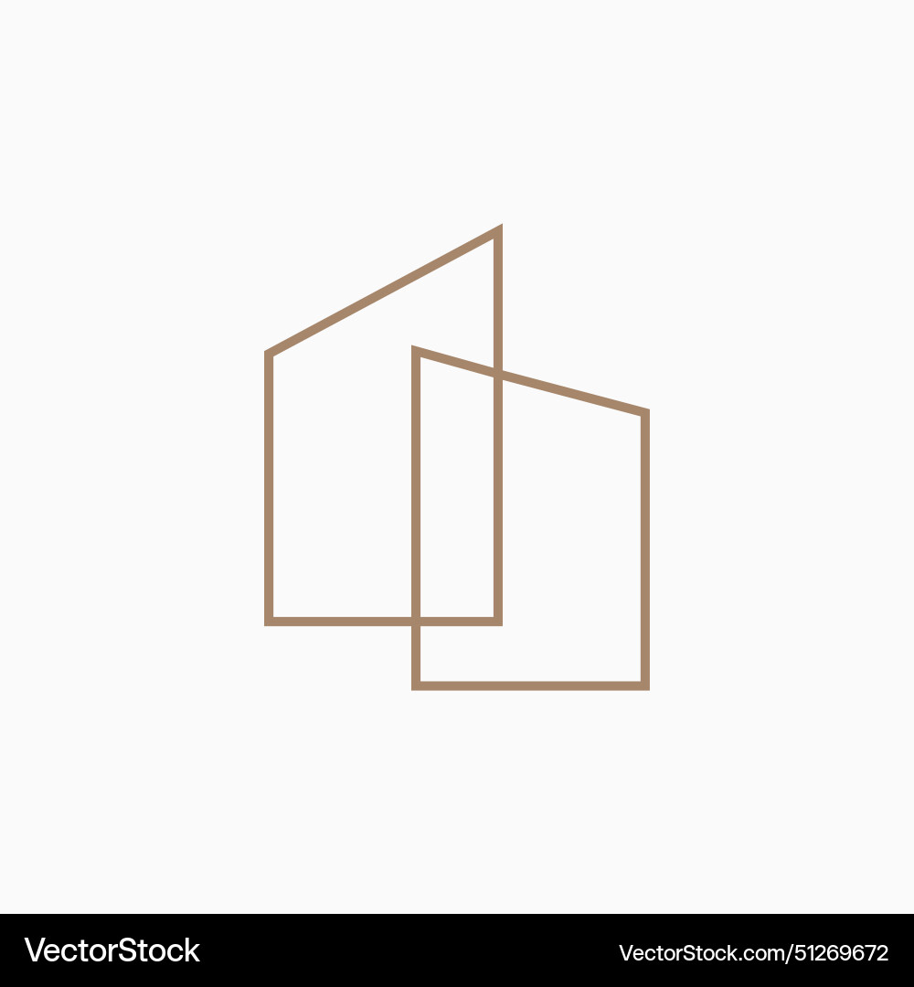 I letter house monogram home mortgage architect Vector Image