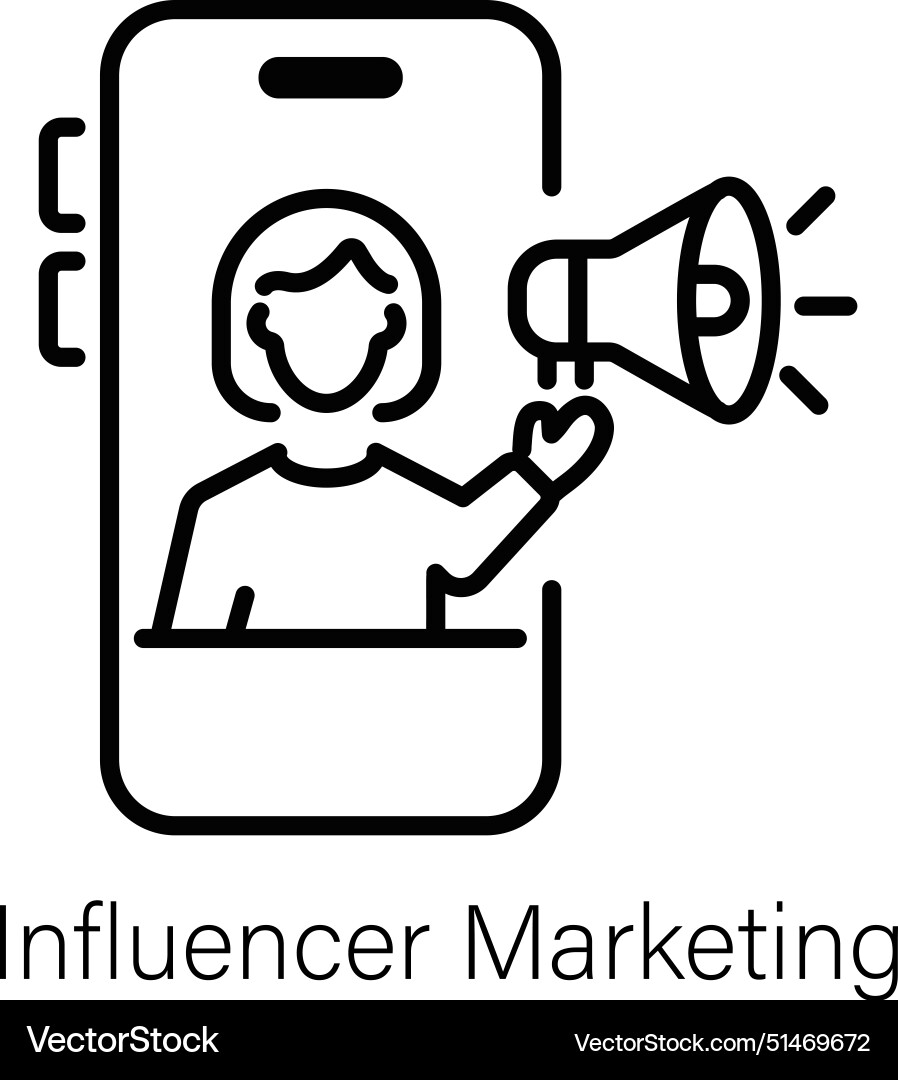 Influencer marketing Royalty Free Vector Image