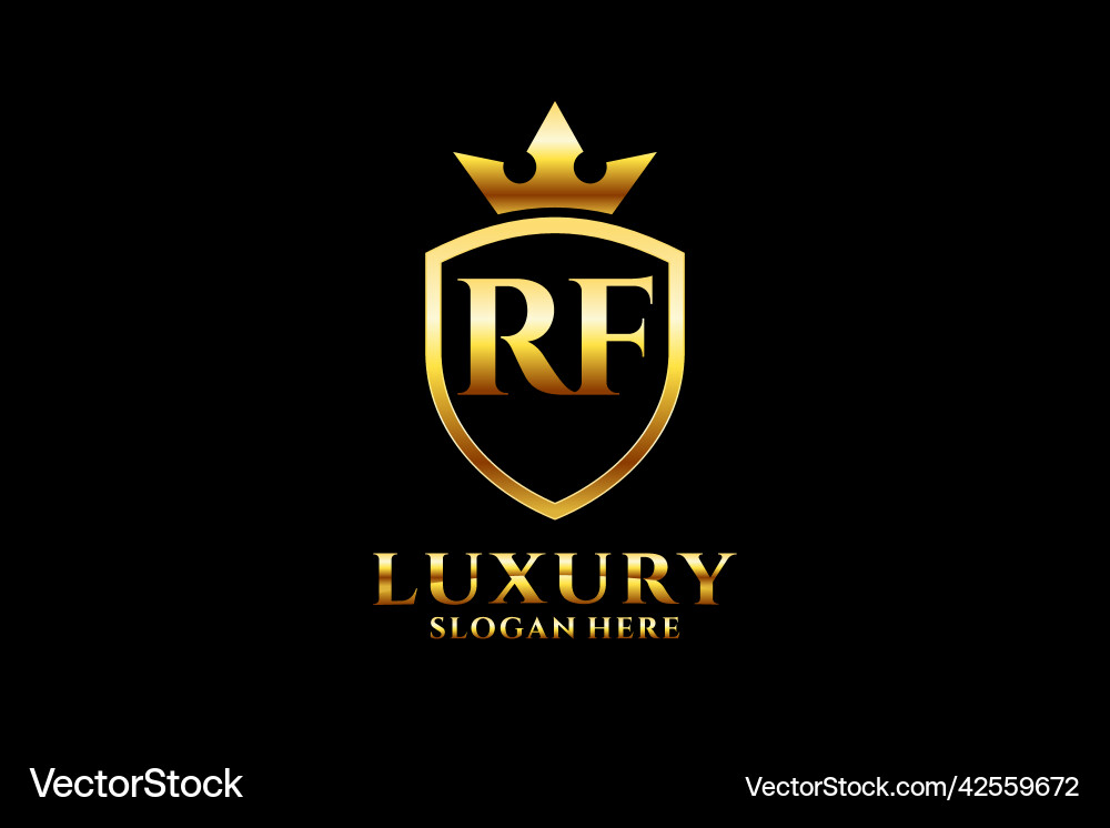 Initial rf elegant luxury monogram logo or badge Vector Image