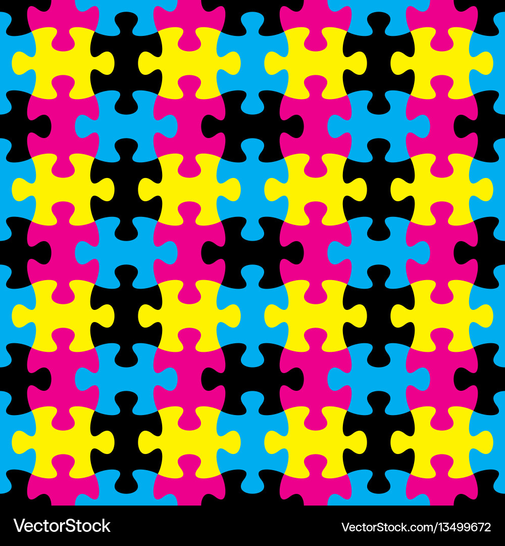 Jigsaw puzzle seamless pattern Royalty Free Vector Image