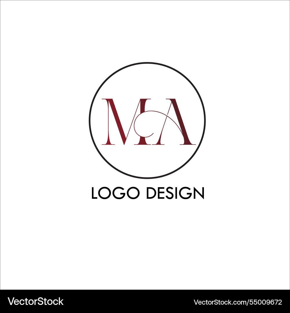 Ma initial logo design Royalty Free Vector Image