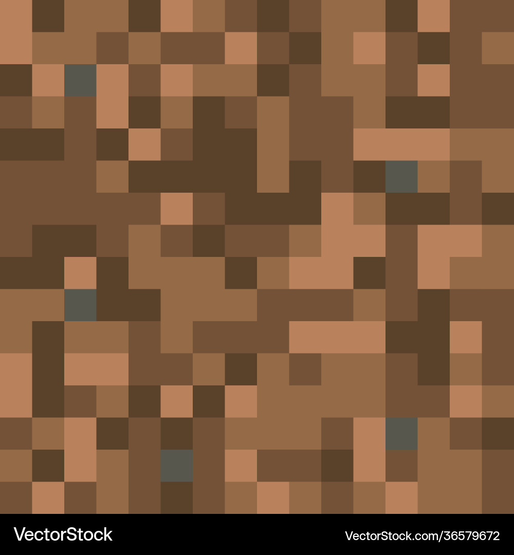 Pixel minecraft style land block background Vector Image