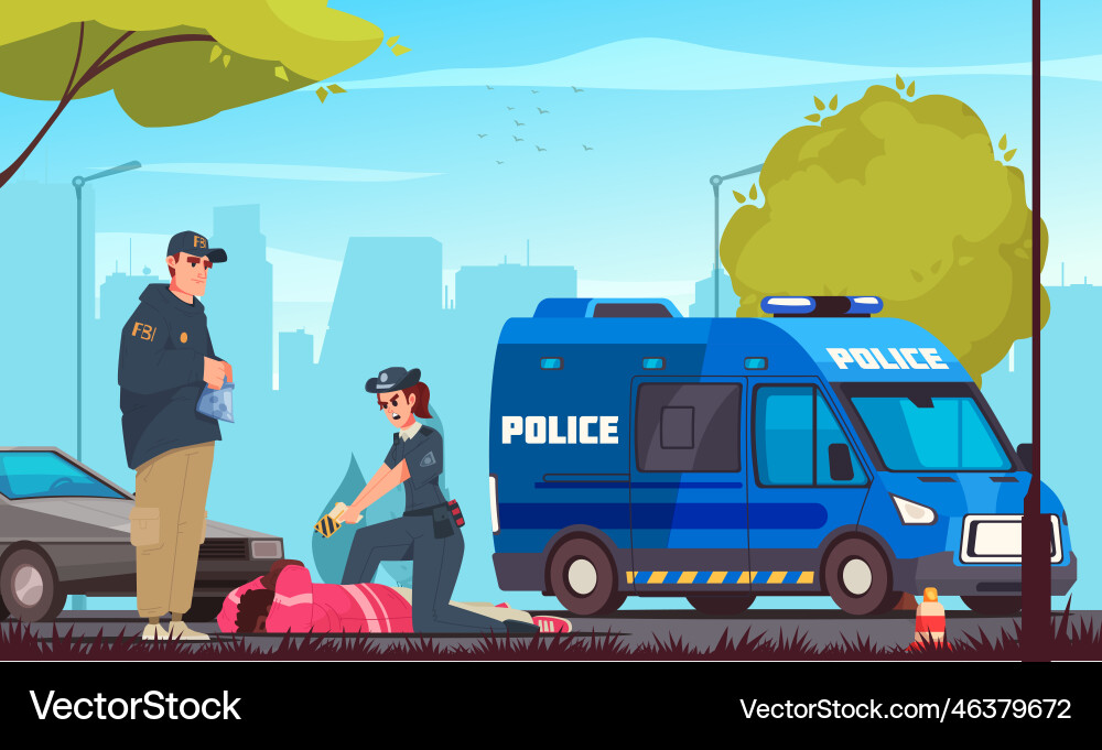 Police cartoon concept Royalty Free Vector Image