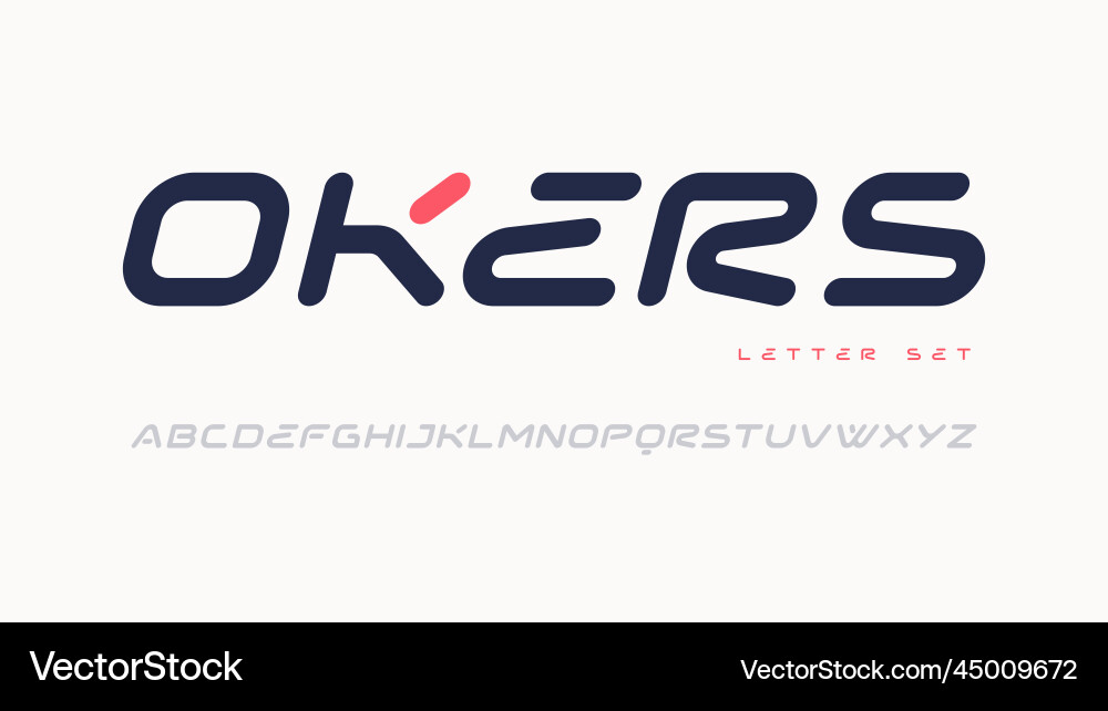 Rounded sans serif font uppercase letter Vector Image