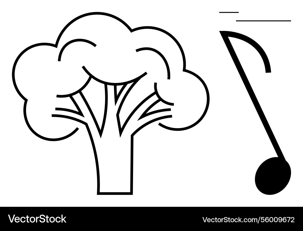Baum und Noten die Natur darstellen Lizenzfreier Vektor