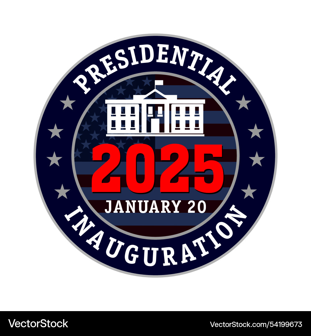 2025 us presidential inauguration round emblem Vector Image
