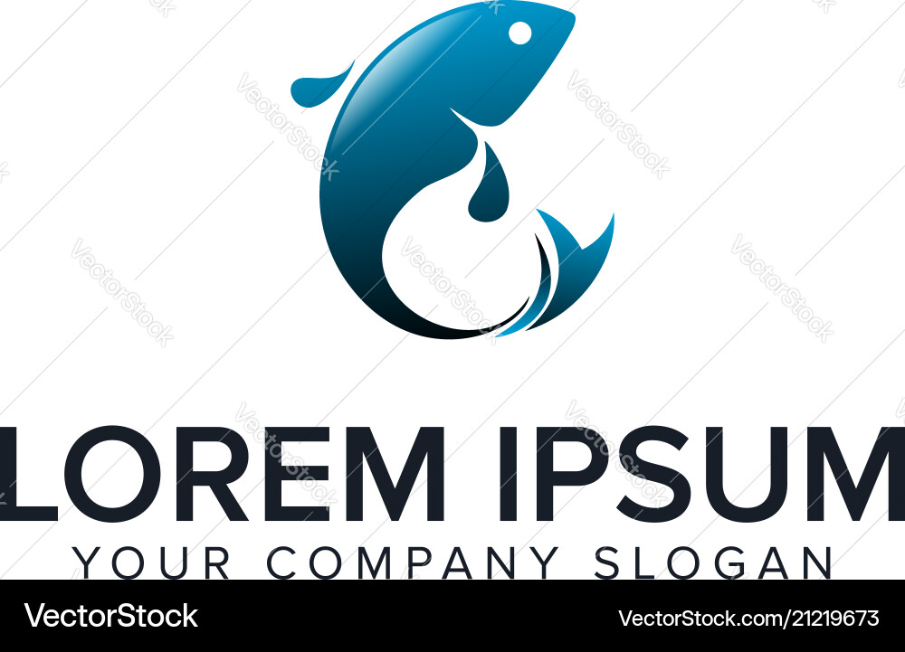 Aquatic Fish Logo Concept Royalty Free Vector Image