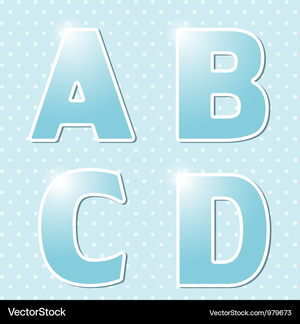Blue alphabet Royalty Free Vector Image - VectorStock