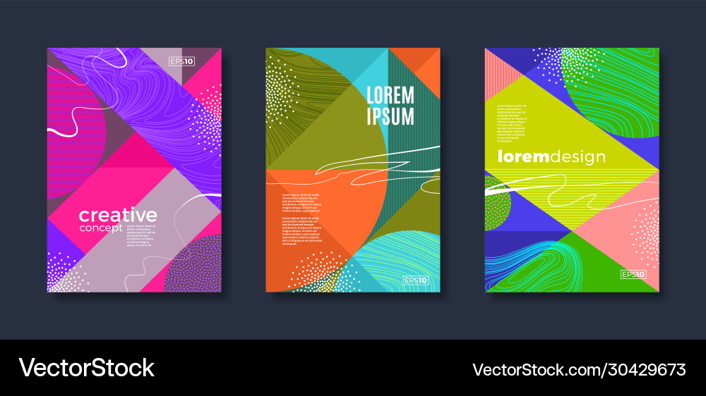 Cover design with abstract geometric shapes Vector Image
