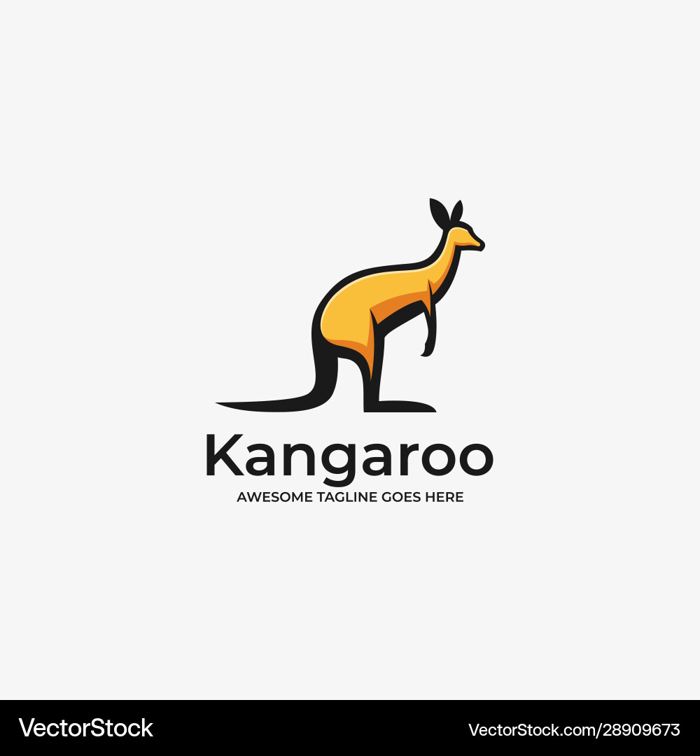 Logo kangaroo mascot cartoon Royalty Free Vector Image