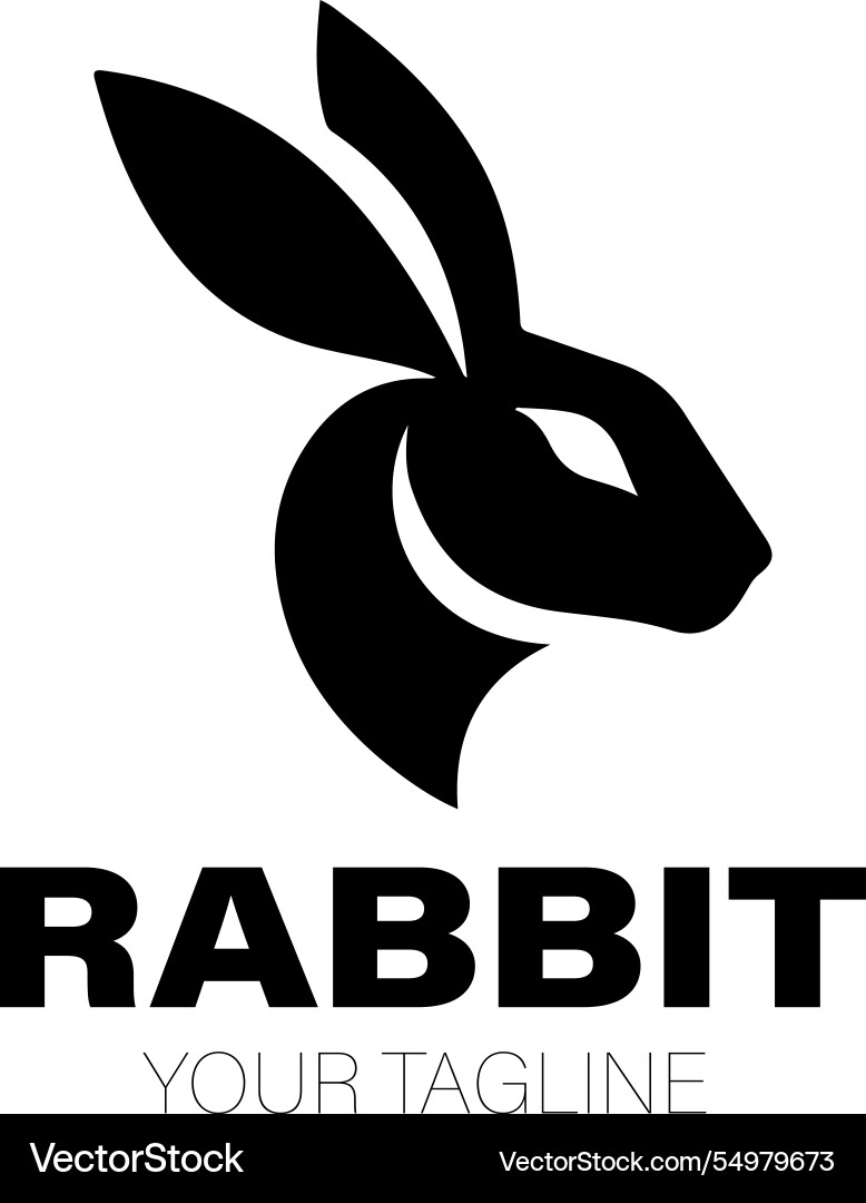 Rabbit logo rabbit logo design rabbit logo brand Vector Image