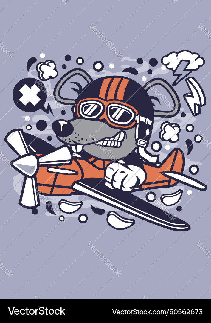 Rat pilot Royalty Free Vector Image - VectorStock
