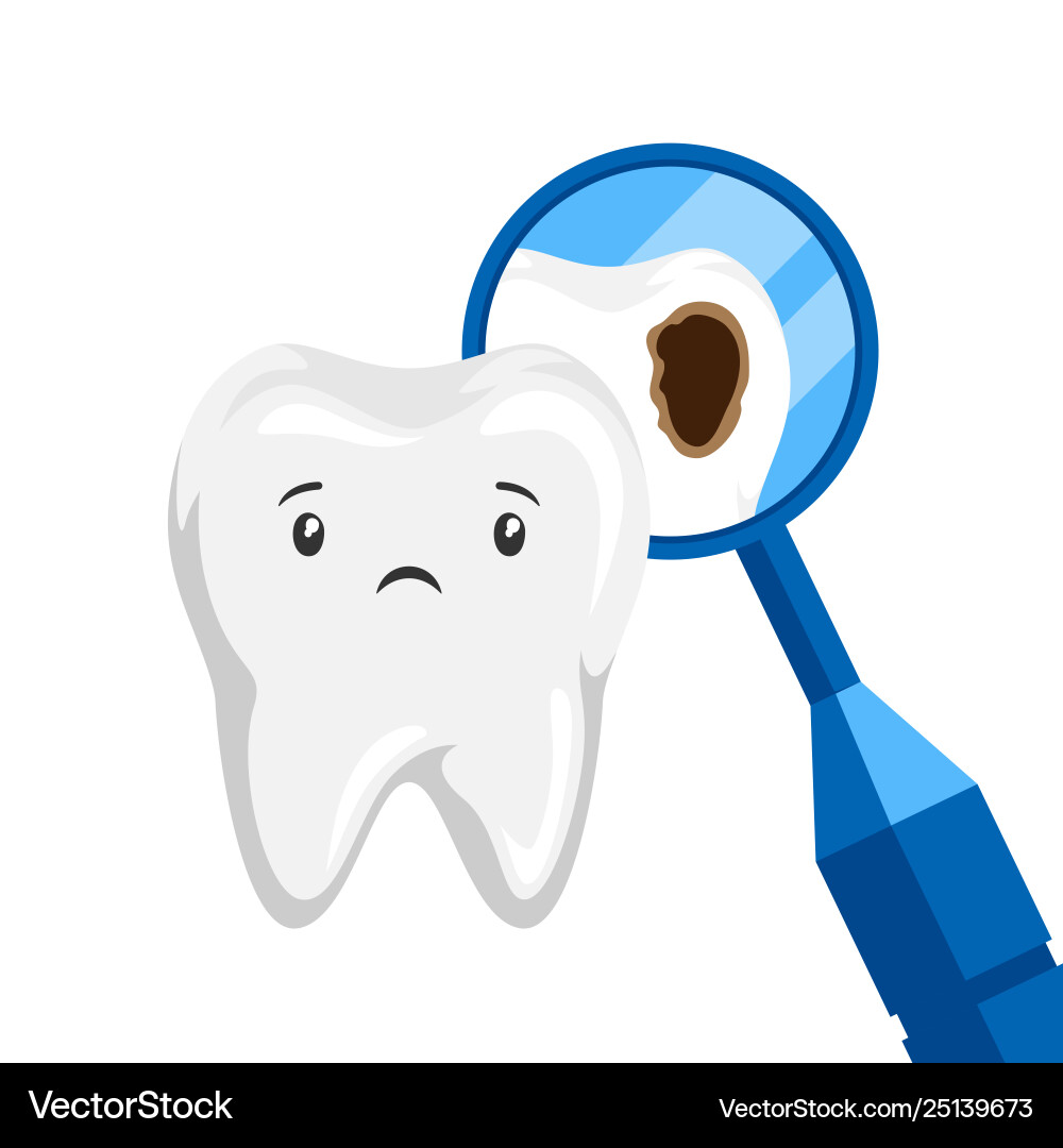 Sick tooth with caries Royalty Free Vector Image