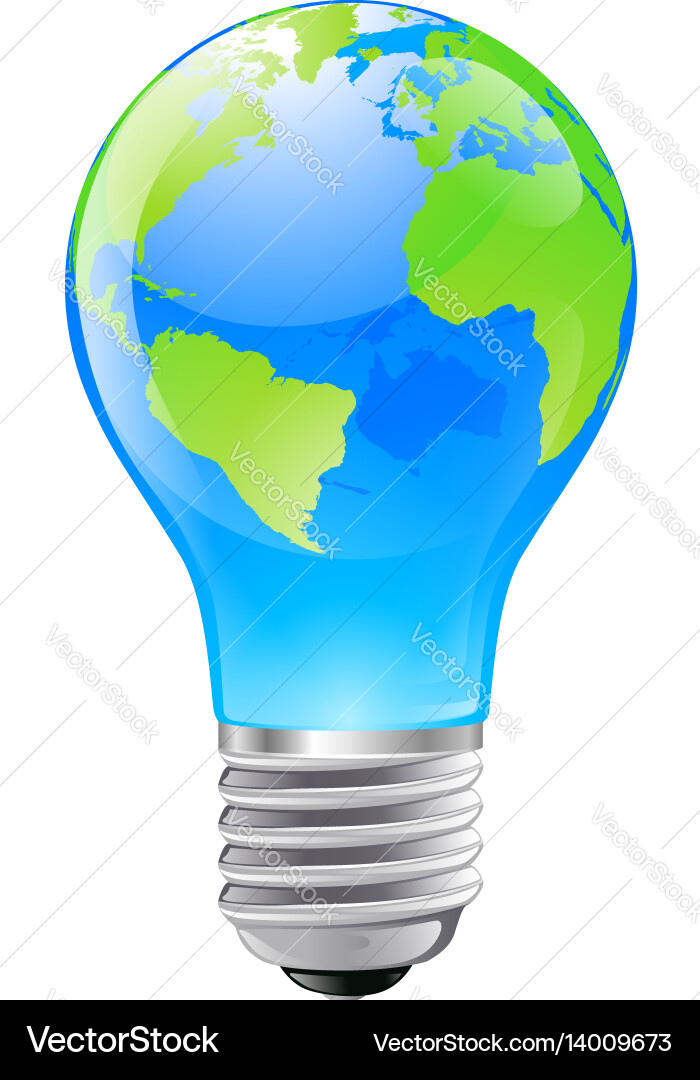 World globe light bulb concept Royalty Free Vector Image