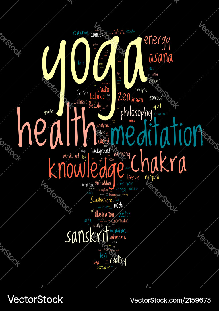 Yoga word cloud concept Royalty Free Vector Image
