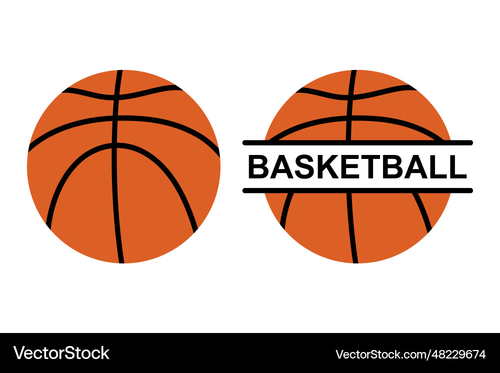 Basketball ball monogram frame sport Royalty Free Vector