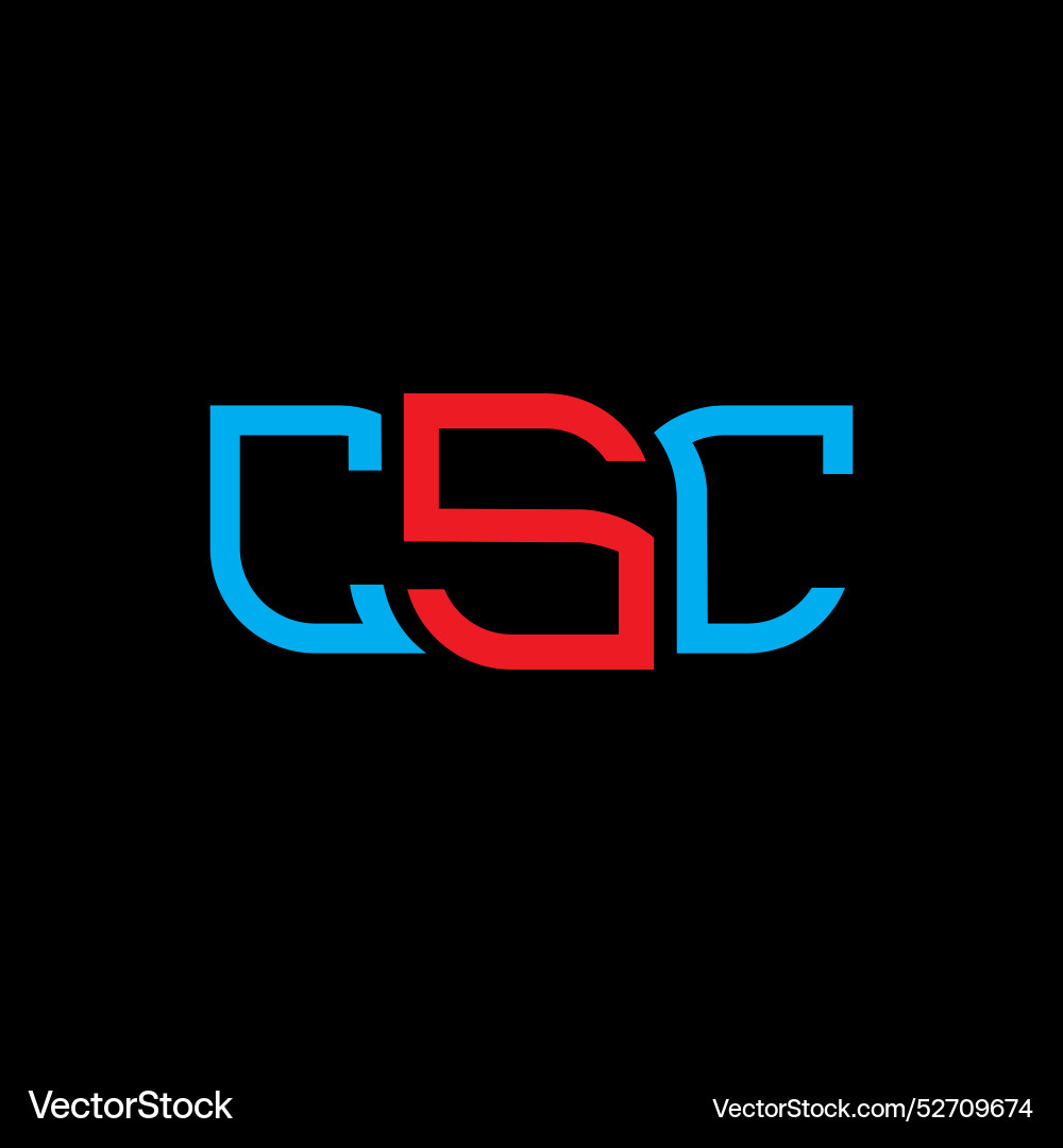 Csc logo design simple and modern Royalty Free Vector Image