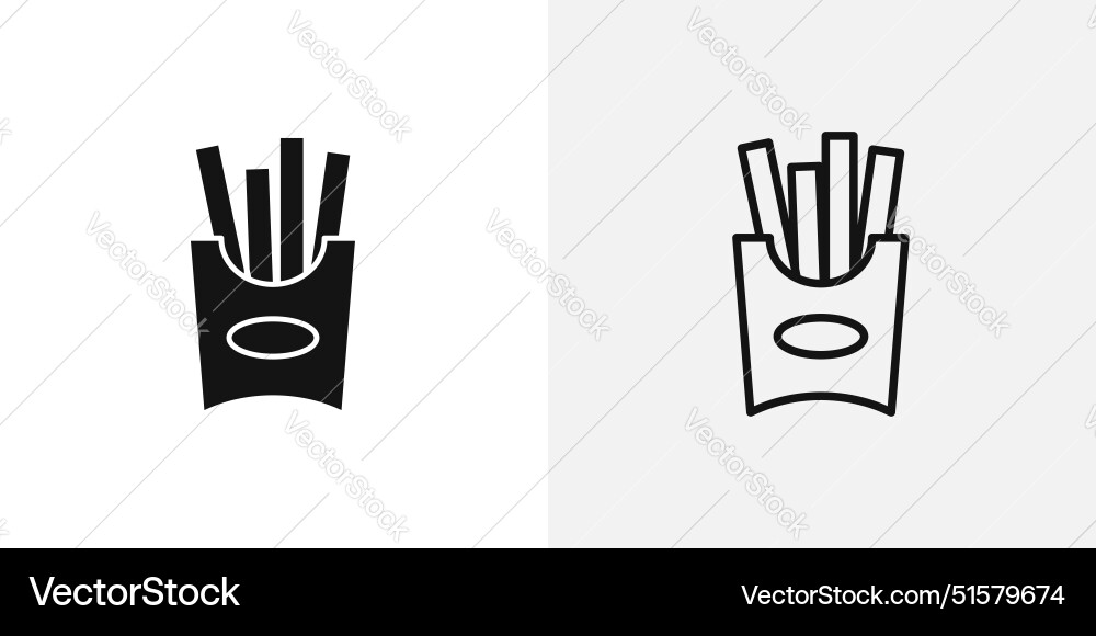 French-fries icon set Royalty Free Vector Image