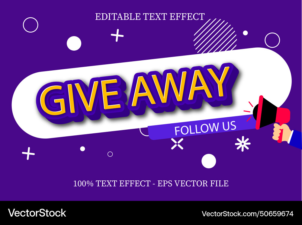 Give away text effect modern style Royalty Free Vector Image