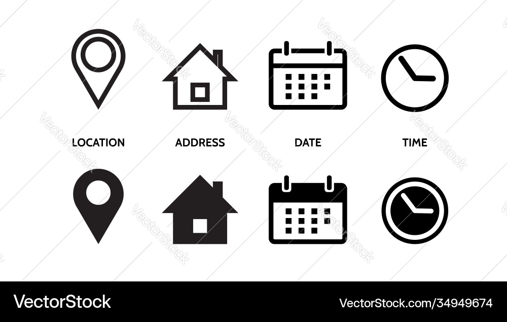 Location & Address Icons Royalty Free Vector Image