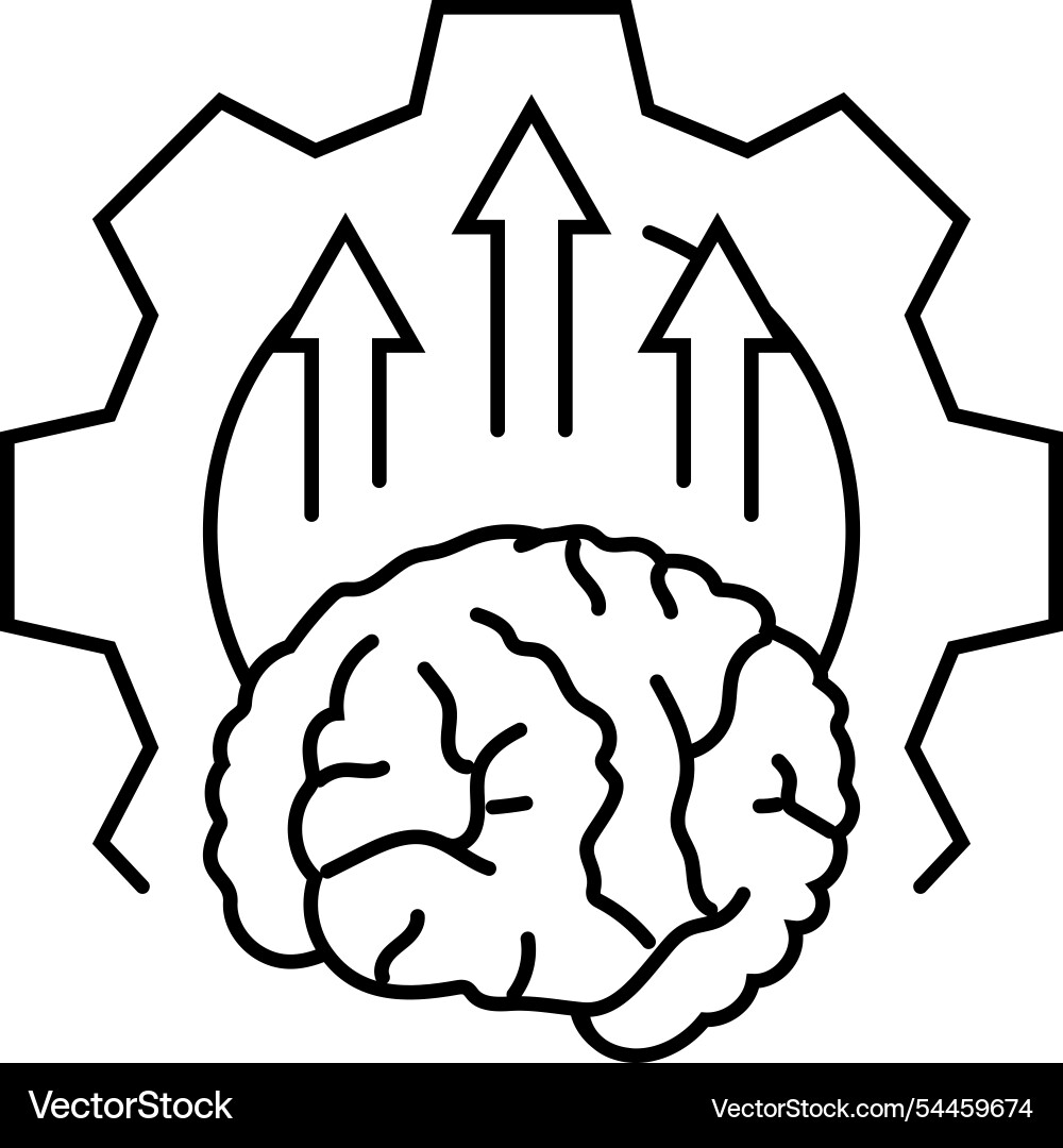 Neuroplasticity neuroscience neurology line icon Vector Image