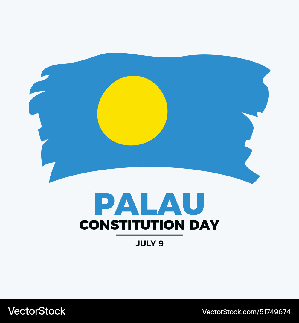 Palau constitution day poster Royalty Free Vector Image