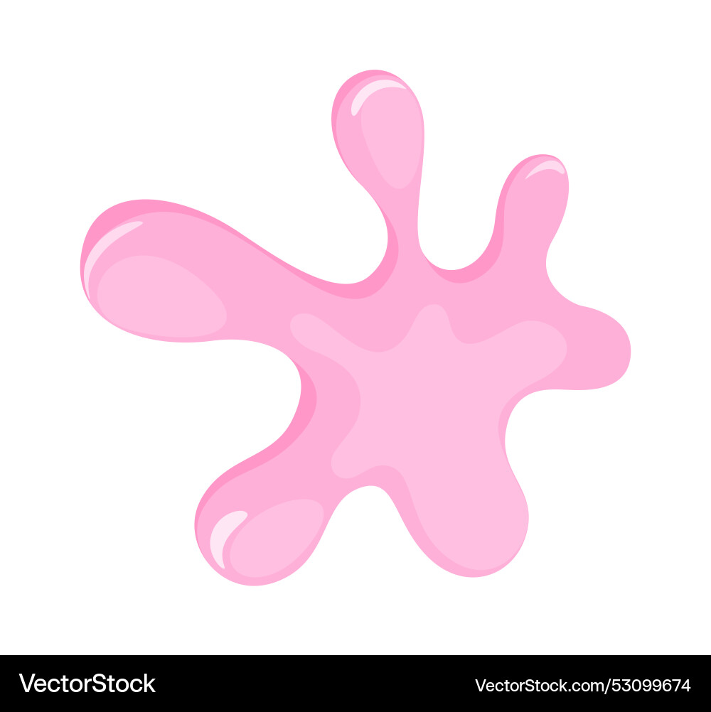 Pink colored fluid shaped splash in flat Vector Image