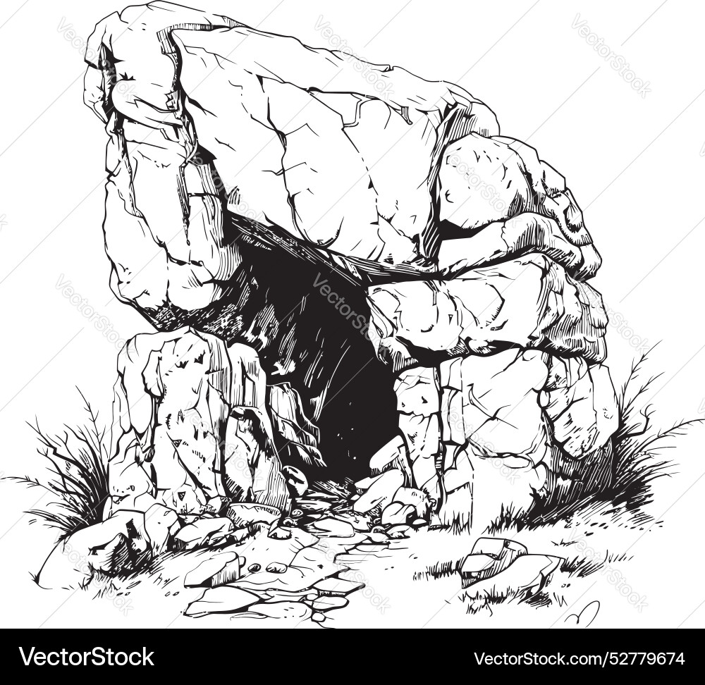 Primal patterns stone cave icon age Royalty Free Vector