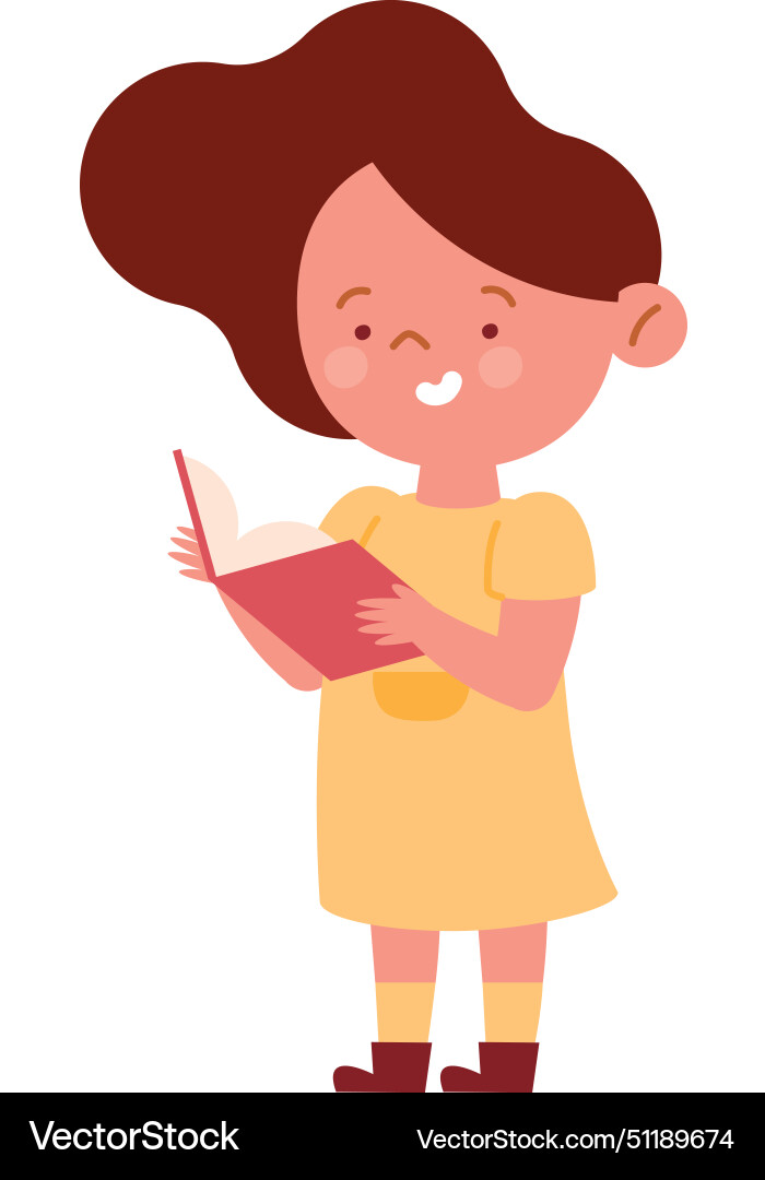 Reader cute girl Royalty Free Vector Image - VectorStock
