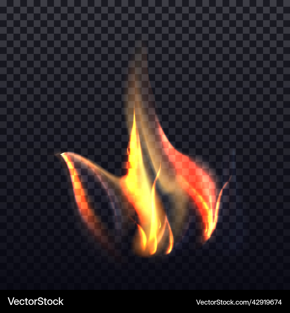 Realistic fire effect icon or clipart Royalty Free Vector
