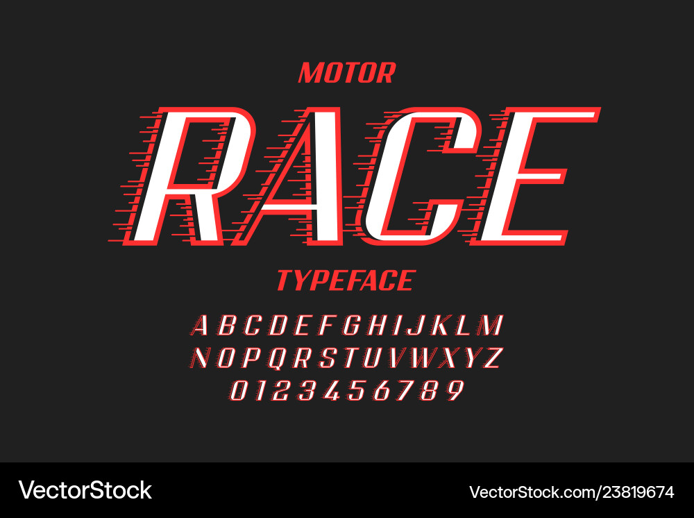 Retro Speed Font - Alphabet Letters Royalty Free Vector