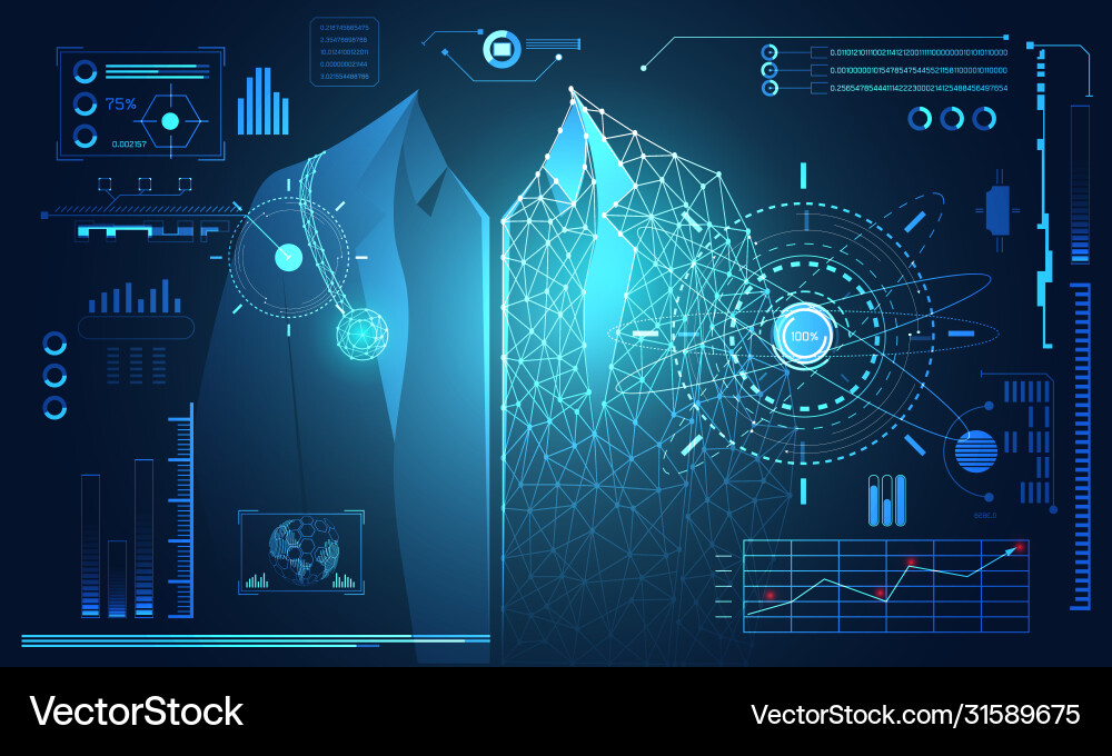 Abstract technology science concept human data Vector Image