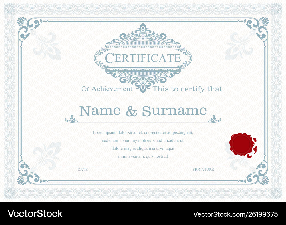 Certificate Royalty Free Vector Image - VectorStock